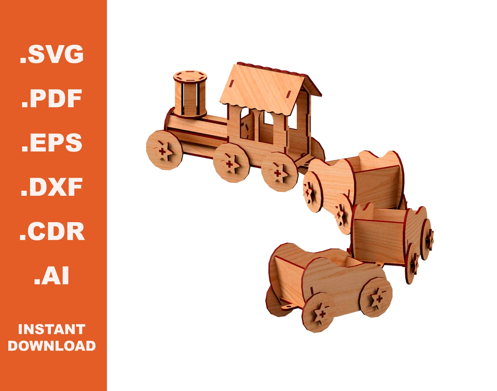 Train / Laser Cut Files / Instant Downloadable - Etsy