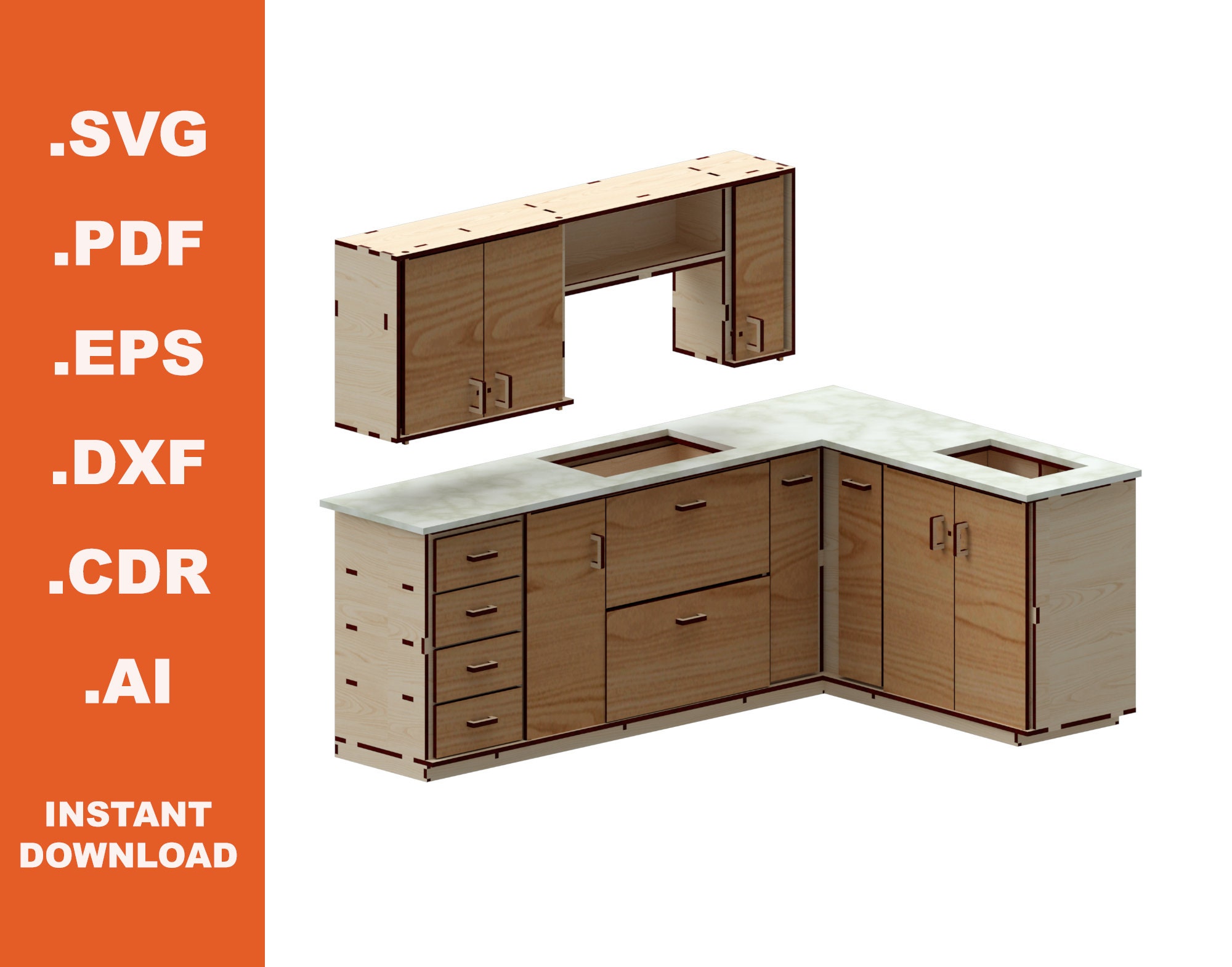 Kitchen Furniture / Laser Cut Files / Instant Download / Cnc - Etsy Canada