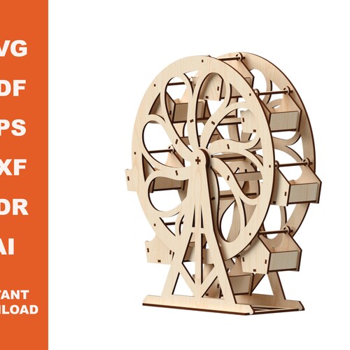 Ferris Wheel Laser Cut Files Svg Cdr Dxf Pdf Glowforge Laser - Etsy