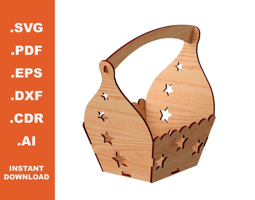 Basket With Handle - Laser Cut Files - Instant Download - Etsy
