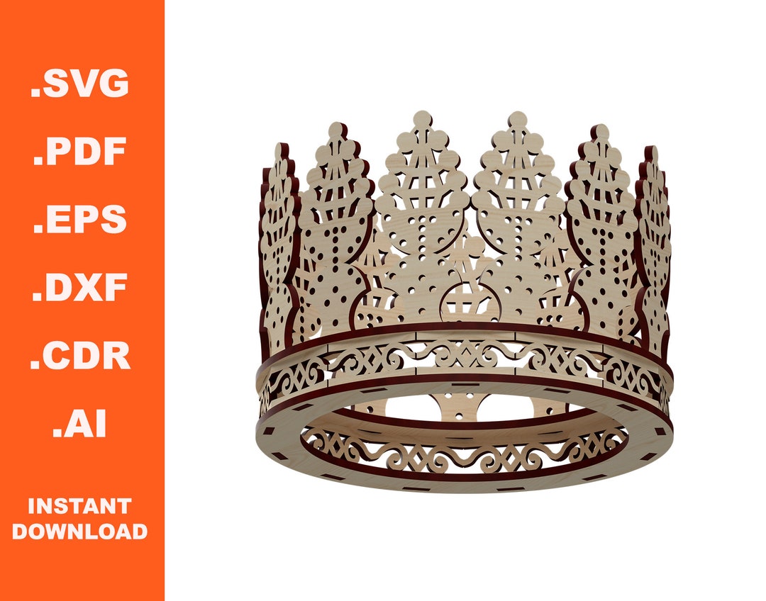Princess Crown Laser Cut Files (svg, Pdf, Eps, Dxf, Ai, Cdr) - Etsy
