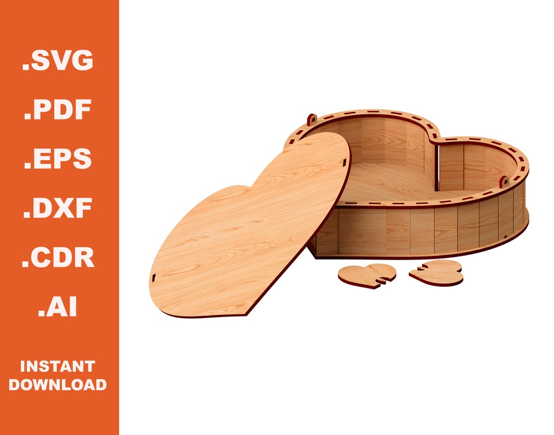 Heart Box - Laser Cut Files- Instant Download - Etsy