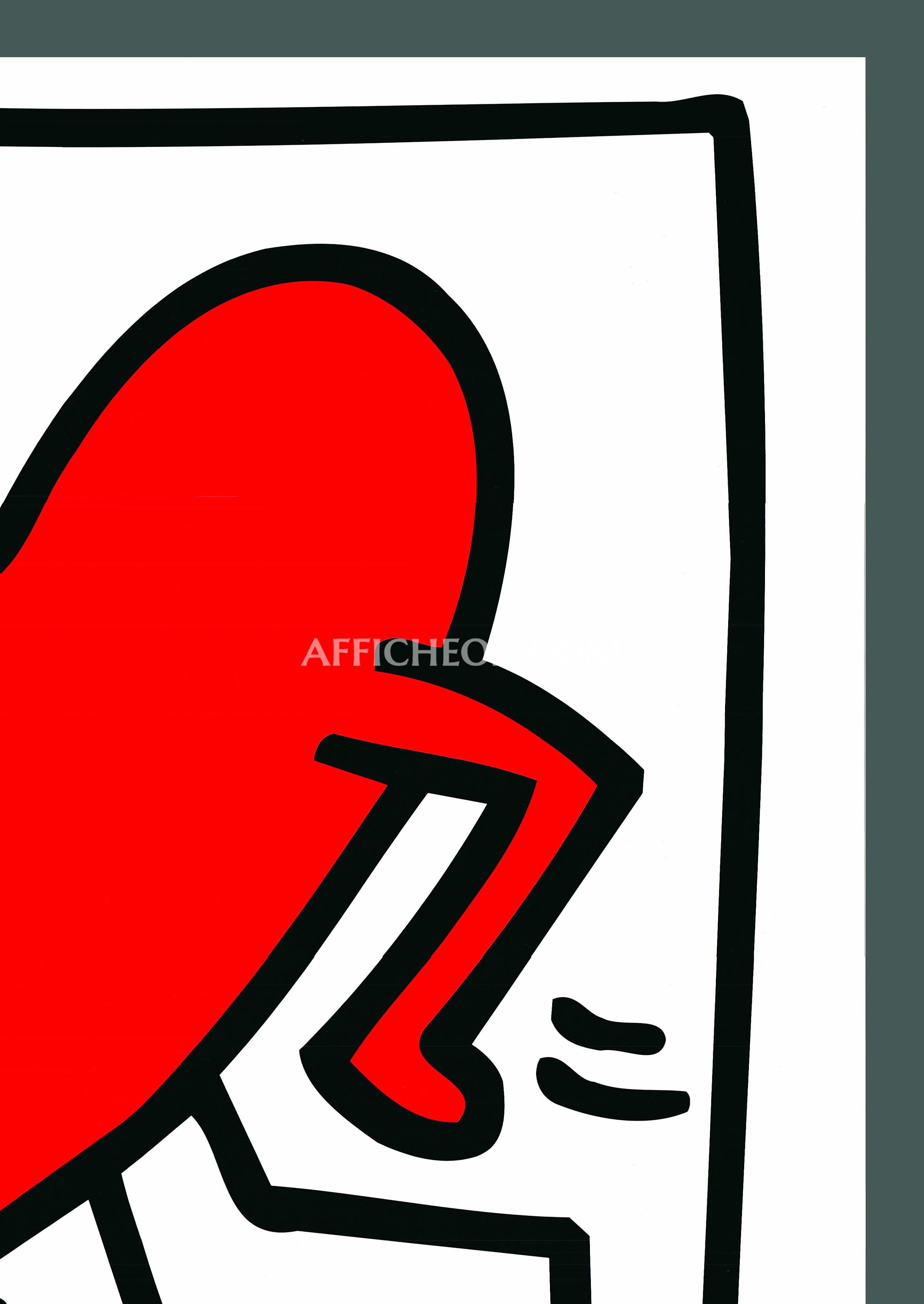 Keith Haring 'untitled red Running Heart' 1988 Original Exhibition ...