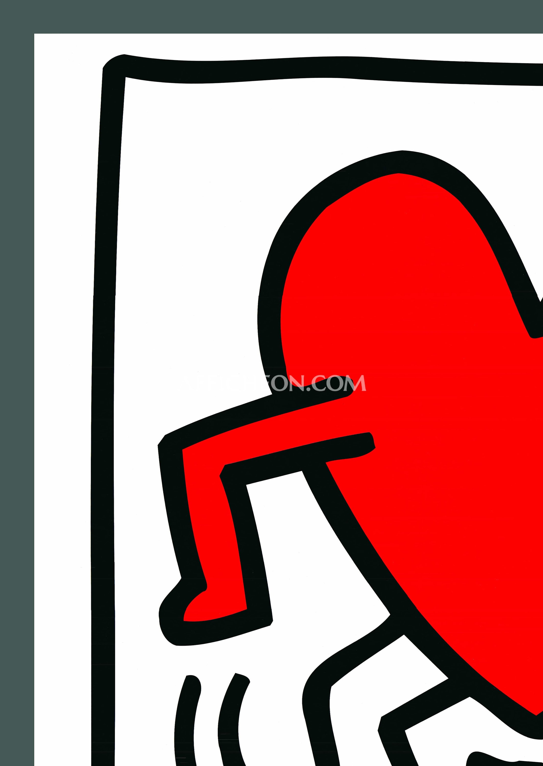 Keith Haring 'untitled red Running Heart' 1988 Original Exhibition ...