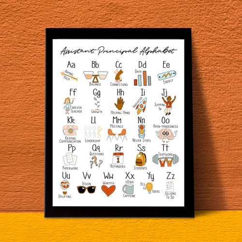 Assistant Principal Alphabet Print Administrator Gift - Etsy