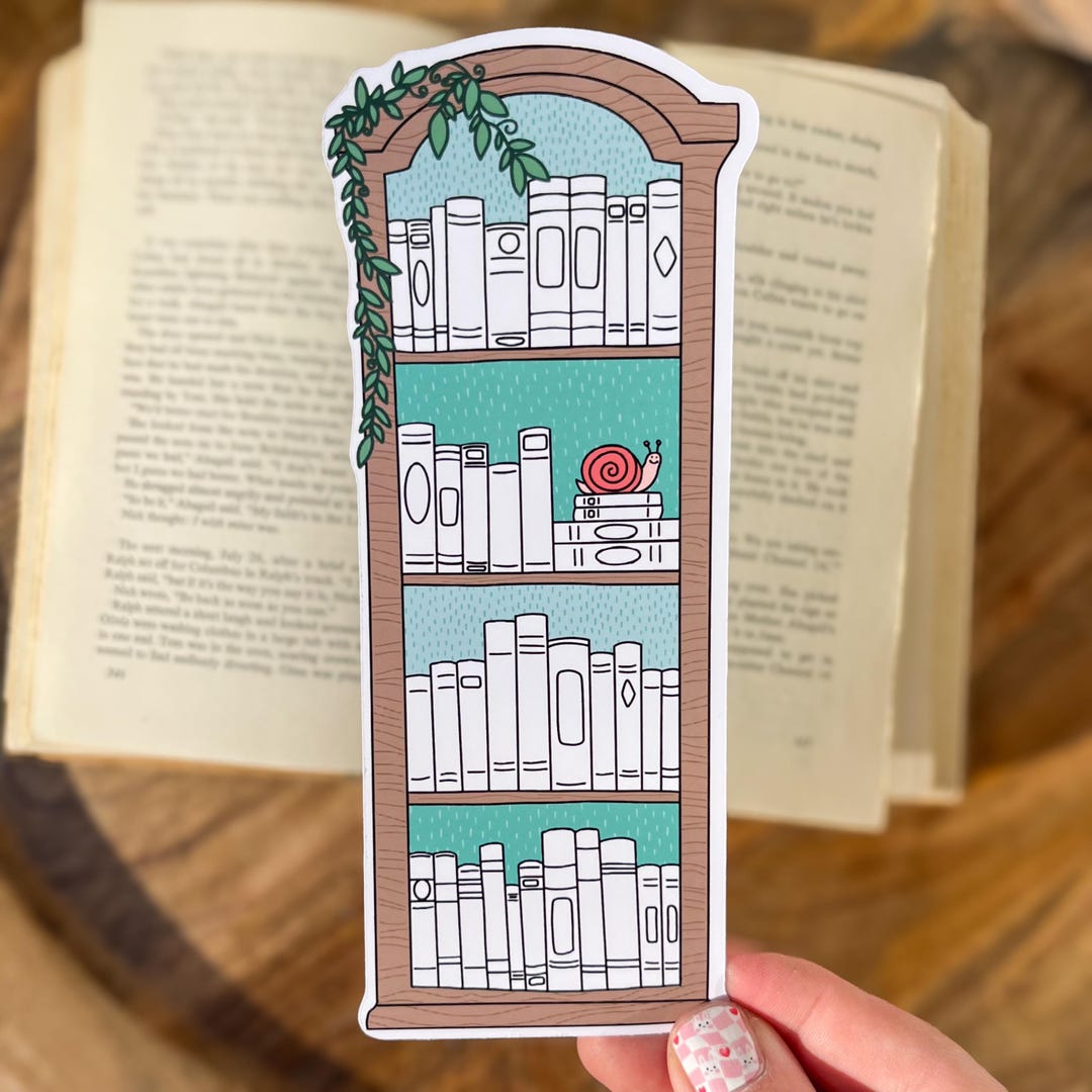 Book Tracker Bookmark - Book Shelf - Bookish Accessories - Hand Drawn ...