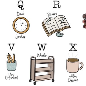 School Librarian Alphabet Print - School Librarian Appreciation Gift ...