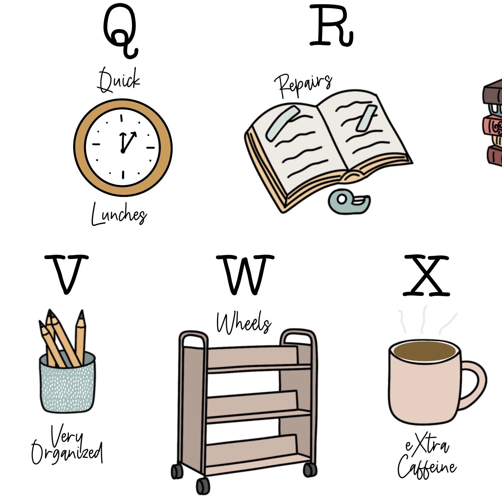 Librarian Alphabet Art Print: Classroom & Library Decor - Etsy