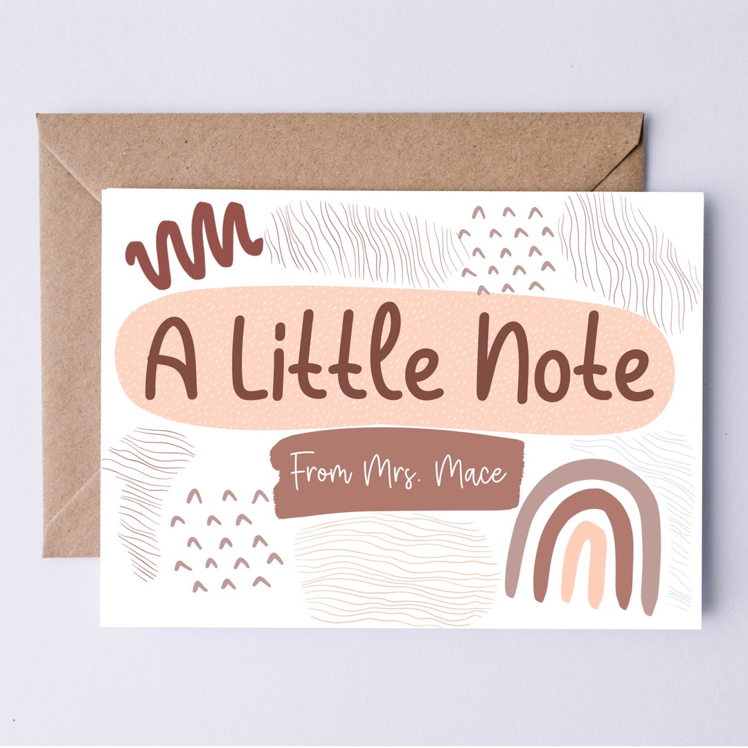 Personalized Notecard Digital Download for Teachers, Principals ...