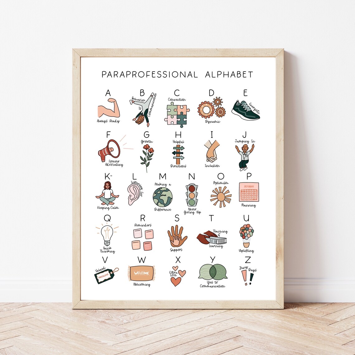 Paraprofessional Alphabet Art Print: Teacher Assistant Gift - Etsy