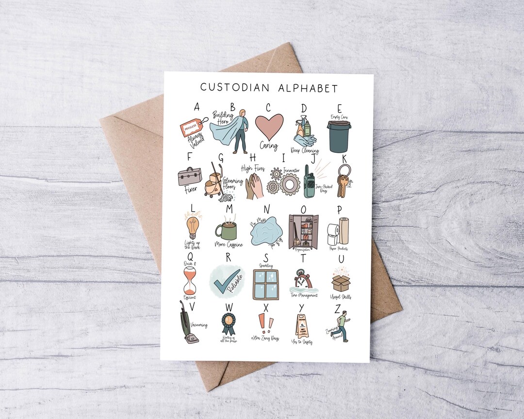 School Custodian Janitor Card - Custodian Appreciation Greeting Card ...