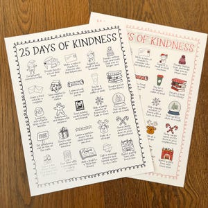 25 Days of Kindness - Christmas Holiday Kindness / Giving / Calendar ...