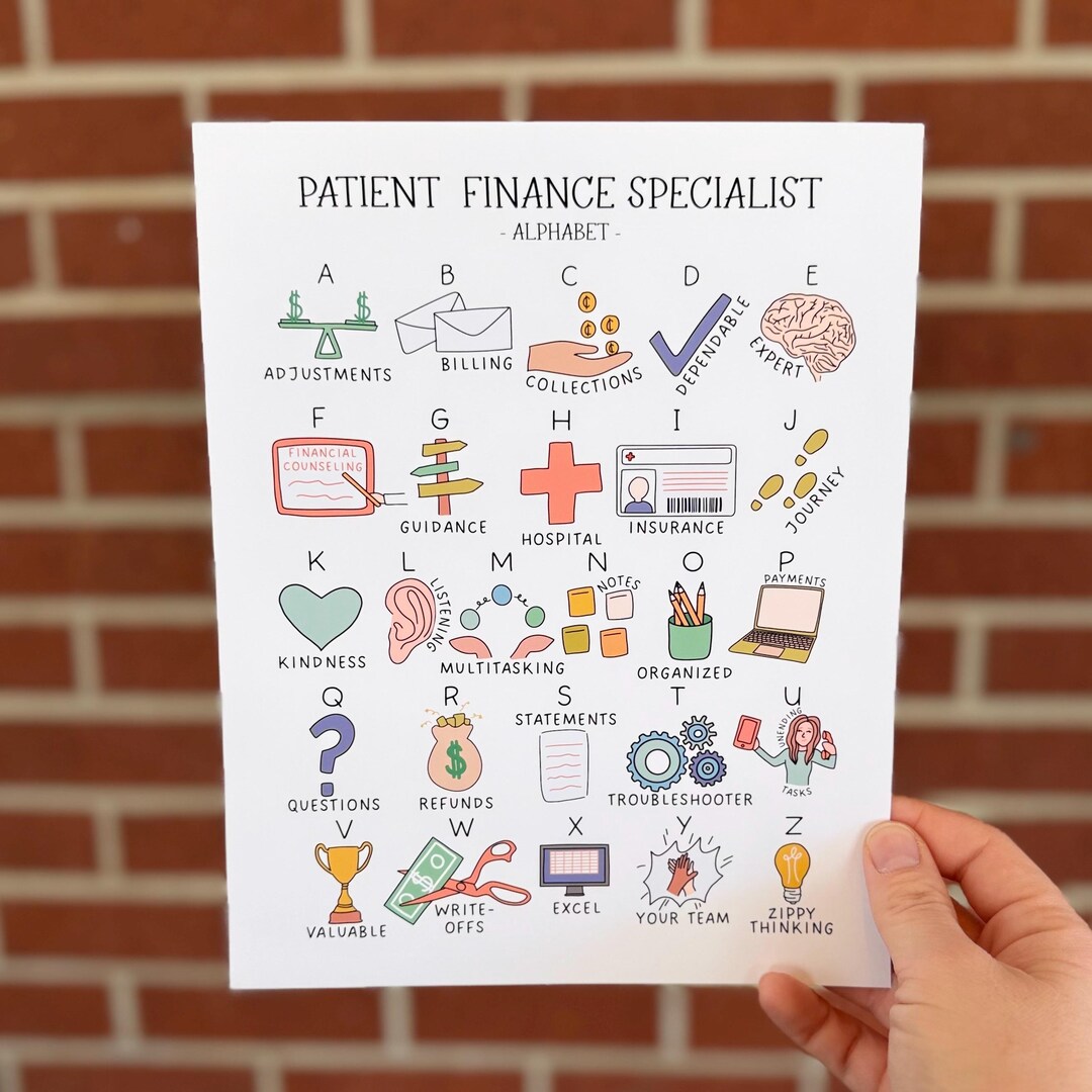 Patient Finance Specialist Alphabet Art Print: Healthcare Finance - Etsy