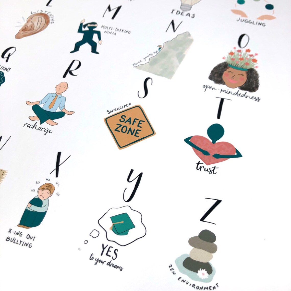 School Counselor Alphabet Print Counseling Gift ABC Office - Etsy