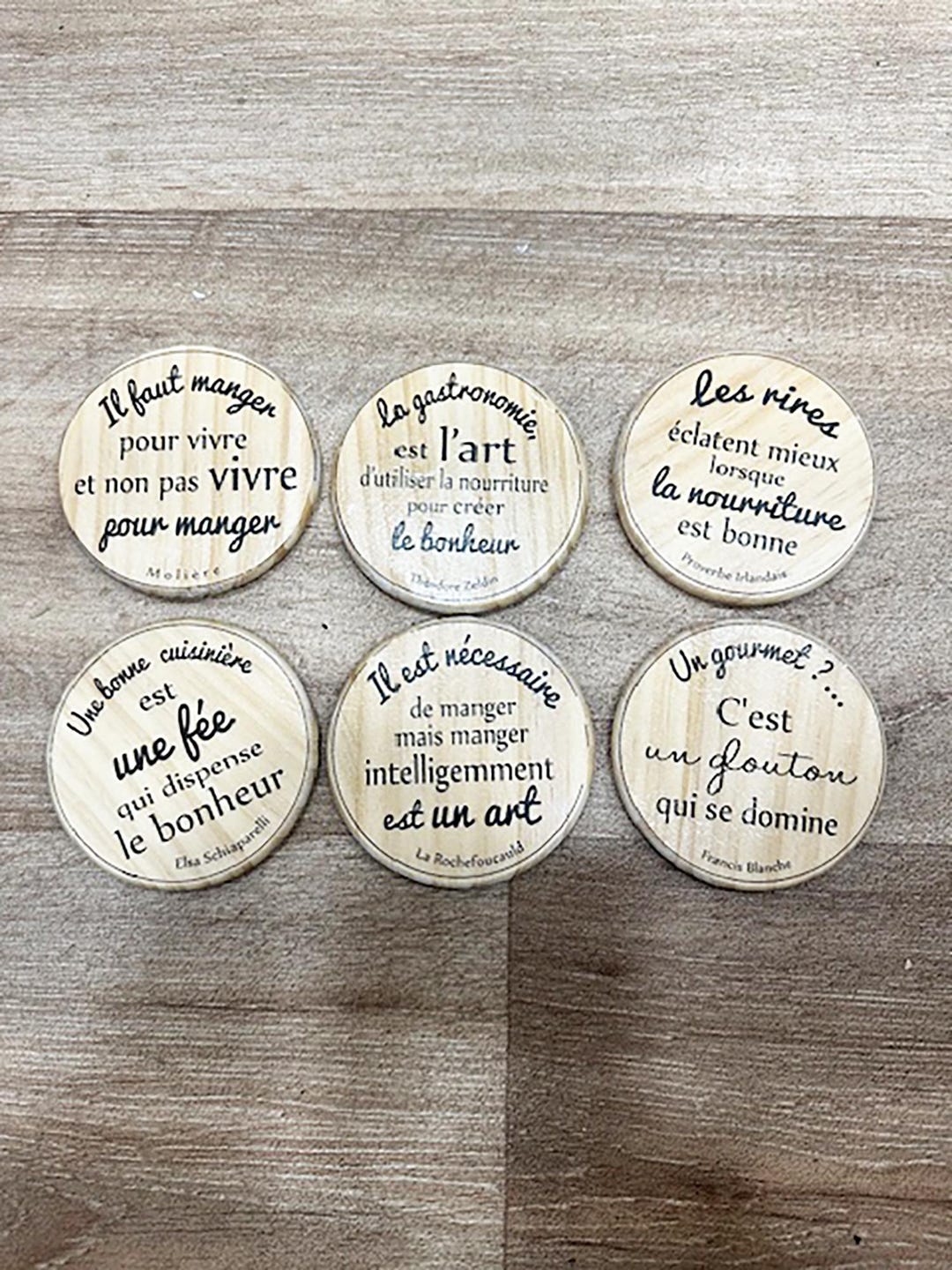 Bamboo Coaster With Quote on One Side, 6 Different Messages - Etsy