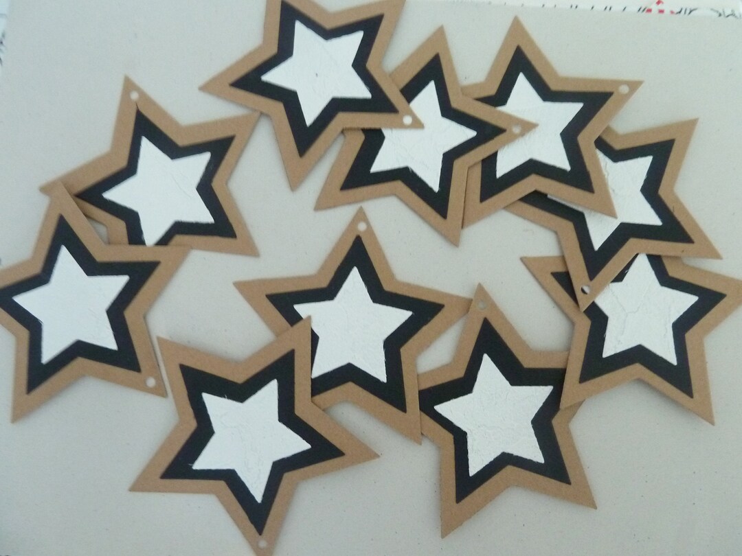 10 Large Paper Stars to Hang, 9 Cm, Lot of Kraft Stars, Christmas ...