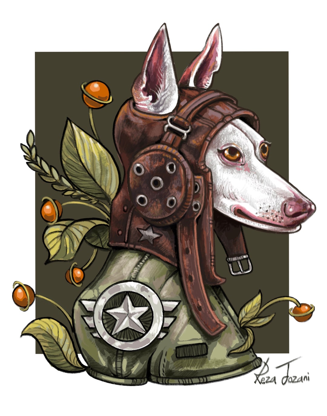 Pilot Dog Illustration Printable - Etsy