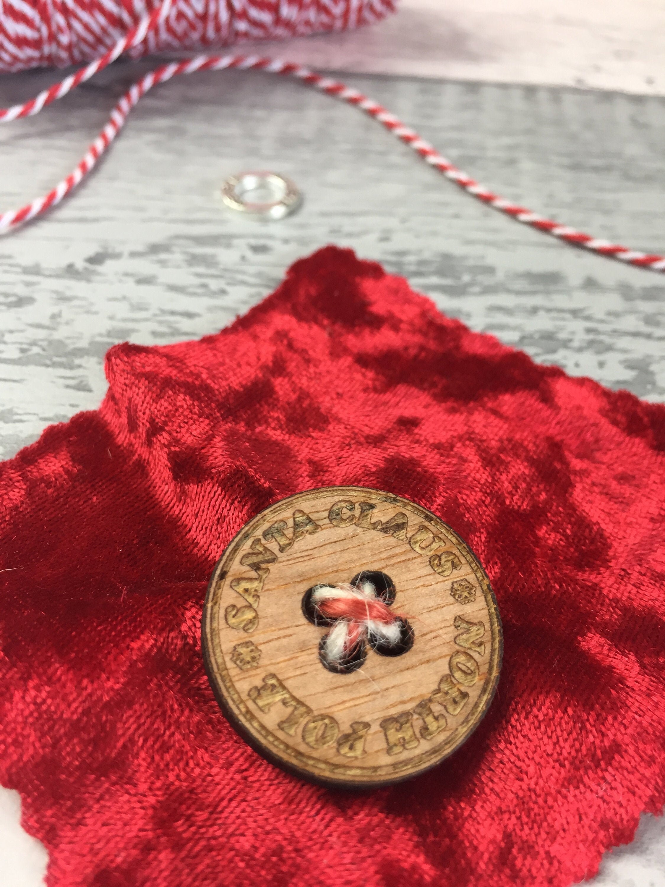 Santas Lost Button Christmas Decoration Stocking Fillers | Etsy