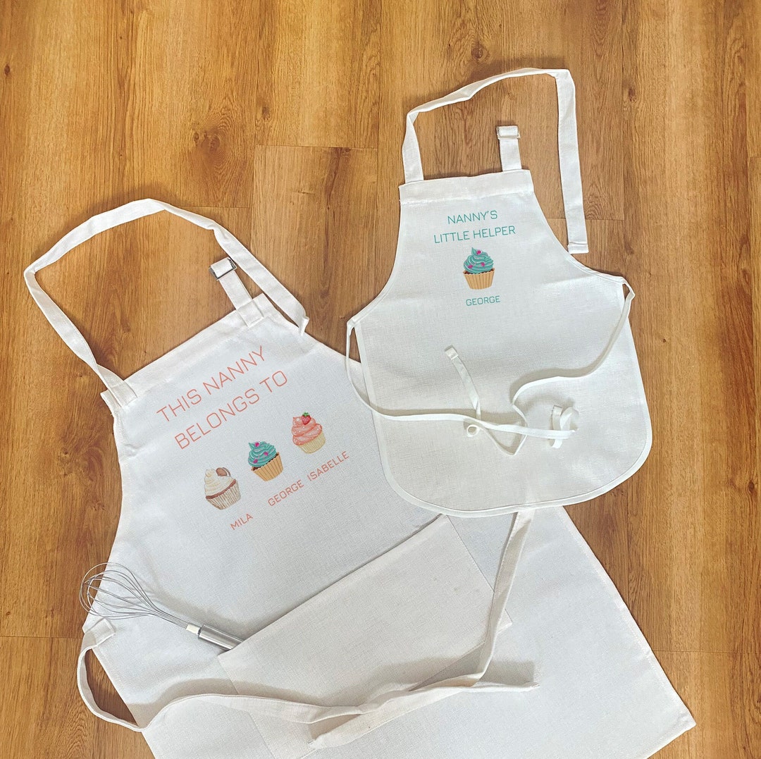Personalised Nanny Apron - Nanny's Little Helper - Personalised Apron ...