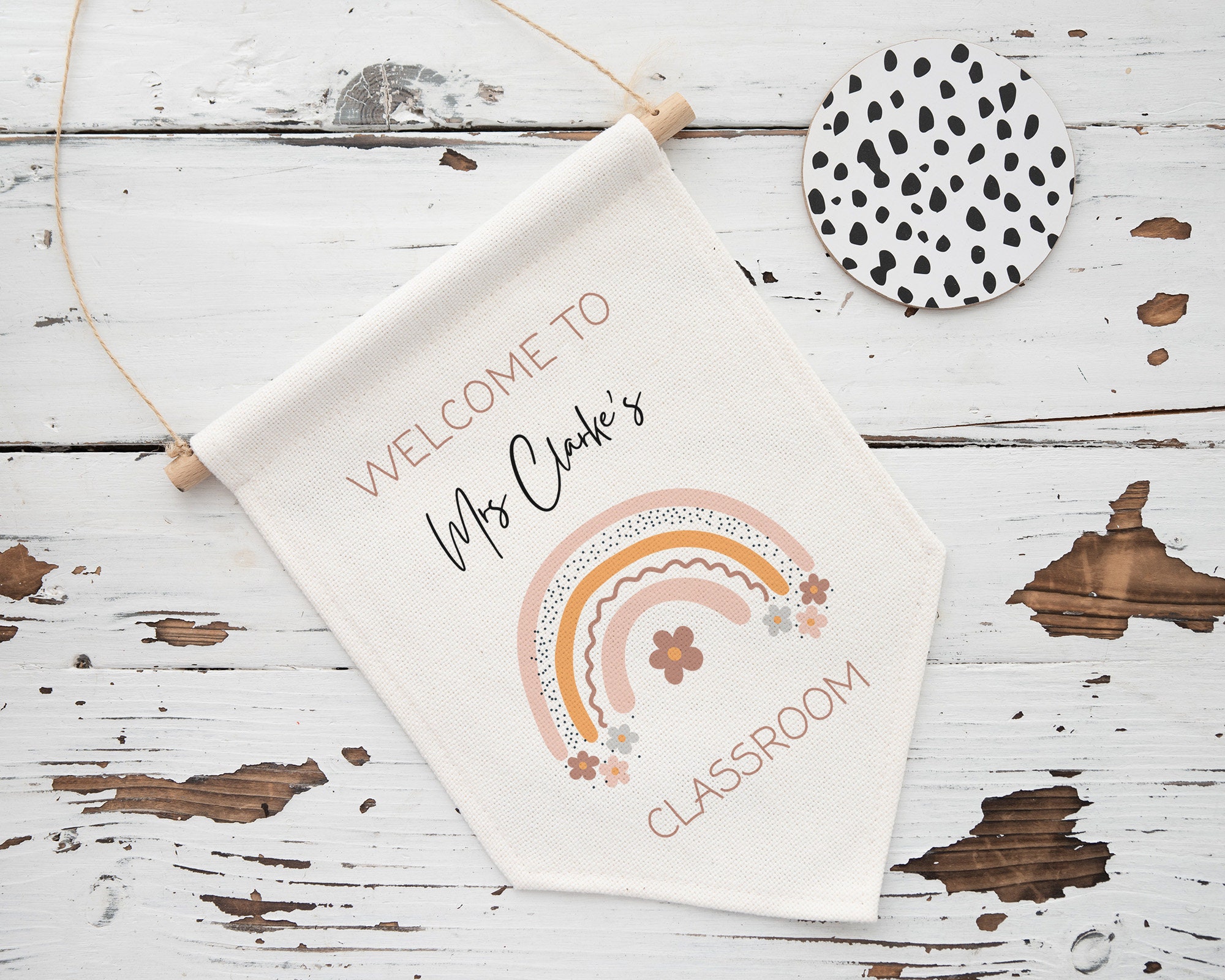 Personalised Classroom Flag, Teacher Gifts, Teacher Classroom Gift ...