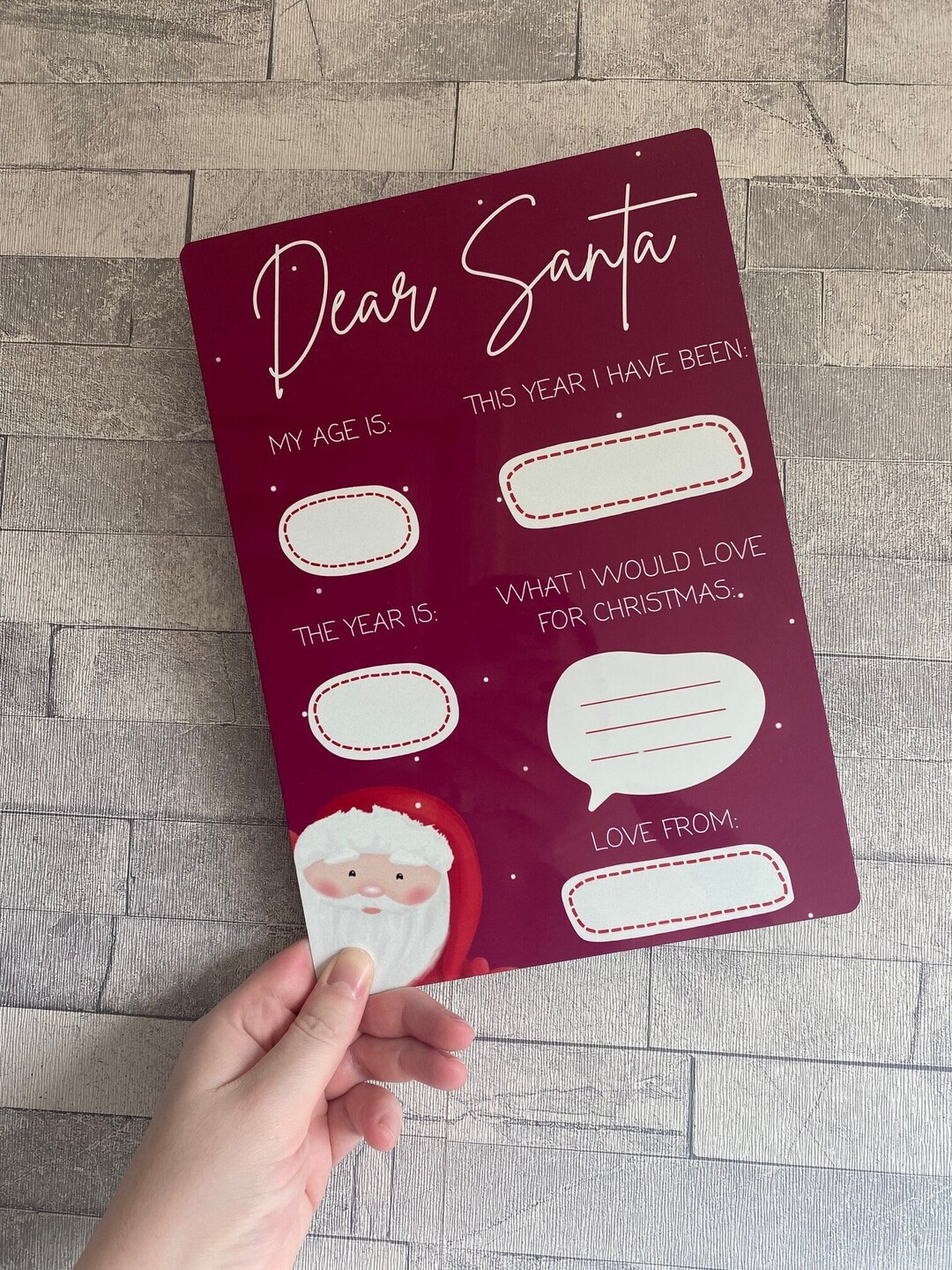 Letter to Santa Sign Christmas Wish List Christmas Sign Gift for ...