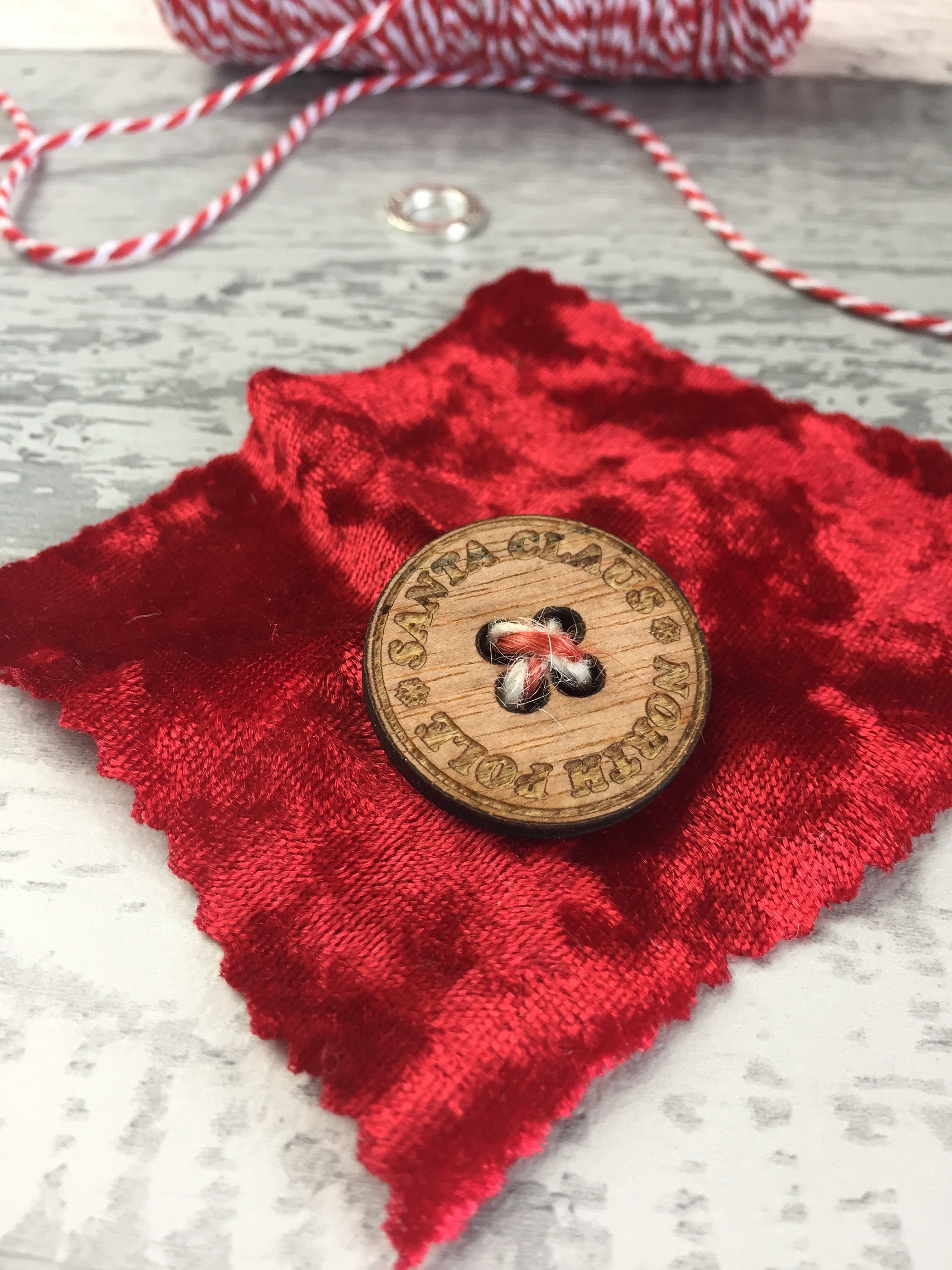 Santas Lost Button Christmas Decoration Stocking Fillers | Etsy