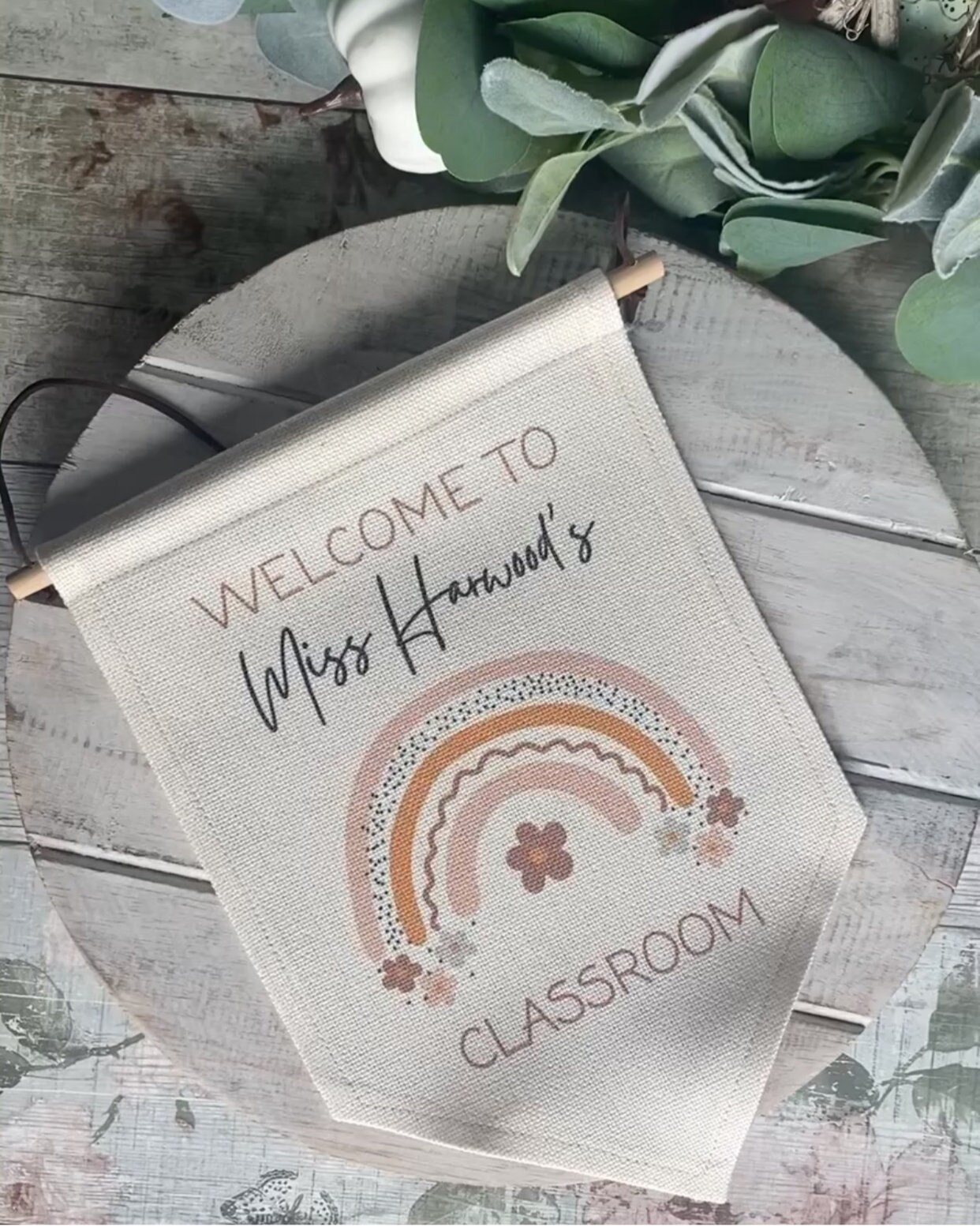 Personalised Classroom Flag, Teacher Gifts, Teacher Classroom Gift ...