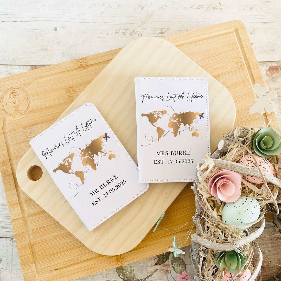 Personalised Mr and Mrs Passport Covers, Passport Holders, Honeymoon ...