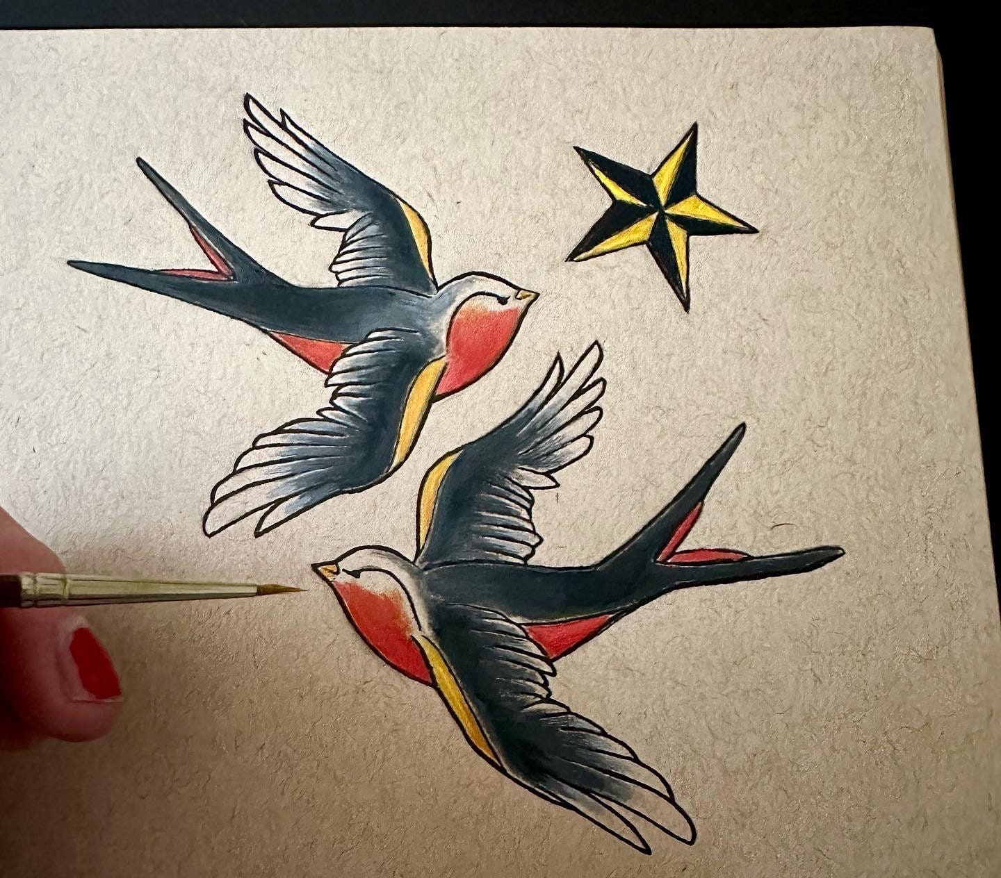 Traditional Maritime Tattoo Flash Sheet Original Artwork Sailor Jerry ...