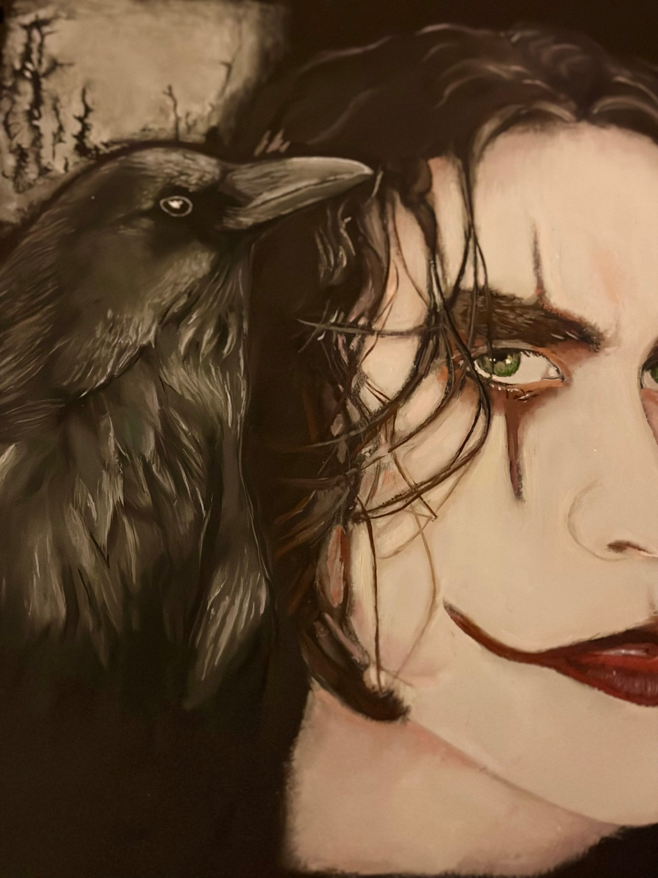 The Crow Original Fan Art Brandon Lee Painting A4 - Etsy
