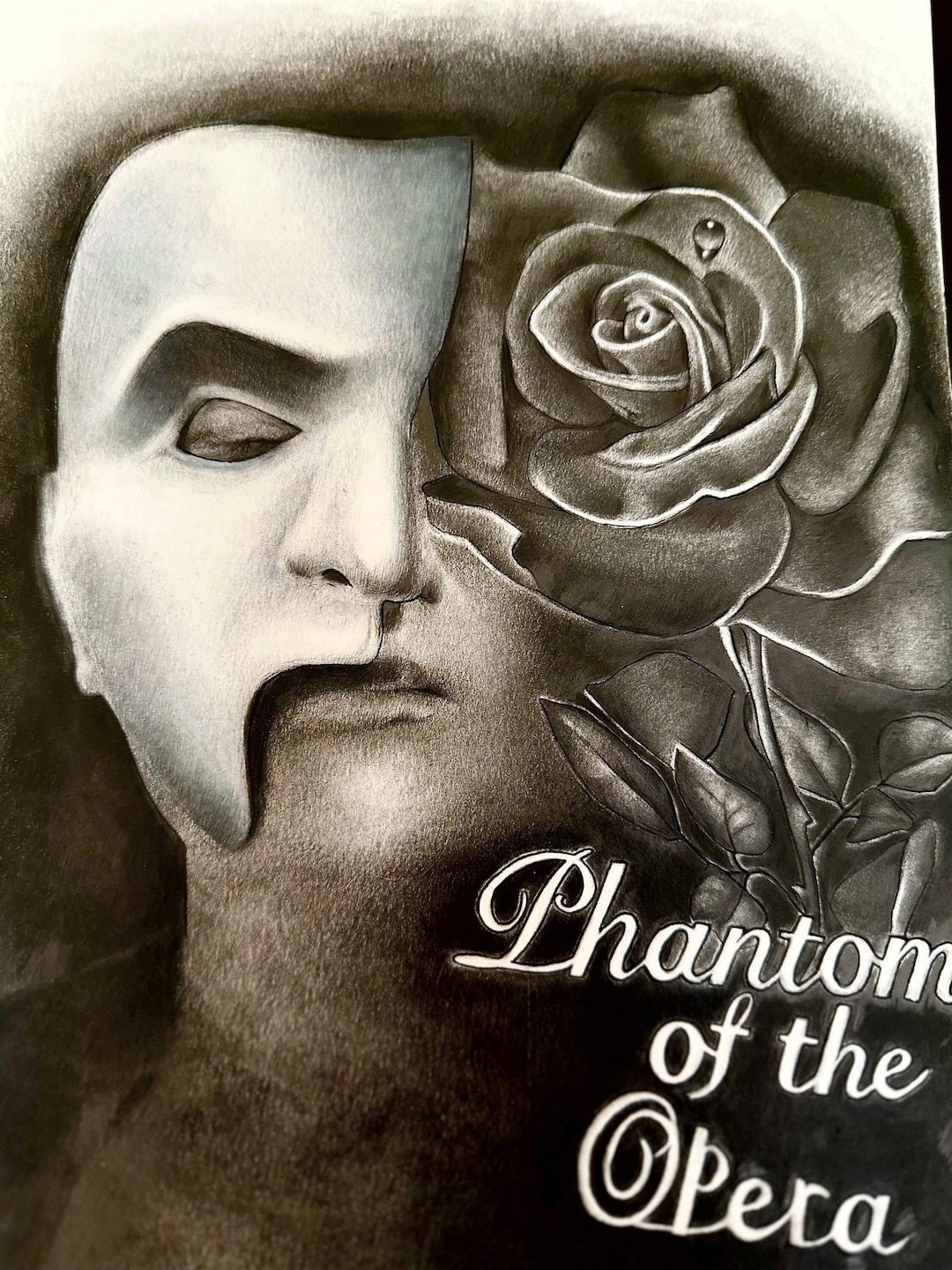 Phantom of the Opera Original Art Graphite Drawing Tattoo Design - Etsy