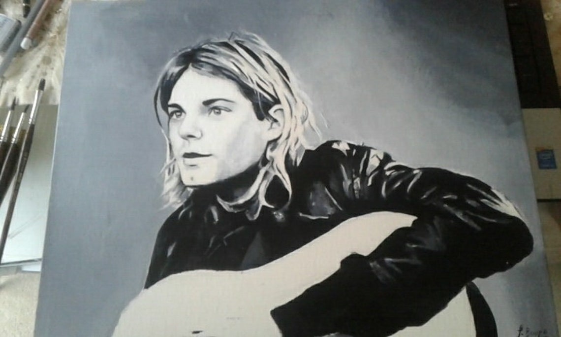 Nirvana Kurt Cobain Original Acrylic Painting Fan-art - Etsy