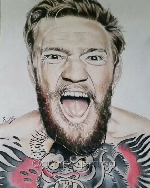 Ufc Drawing Pencil UFC Fighter Conor Mcgregor PRINT Coloured Pencil