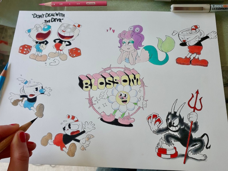 The Cuphead Show' Limited Edition Original Fan-art, 9 X 12 Tattoo Flash Designs - Etsy