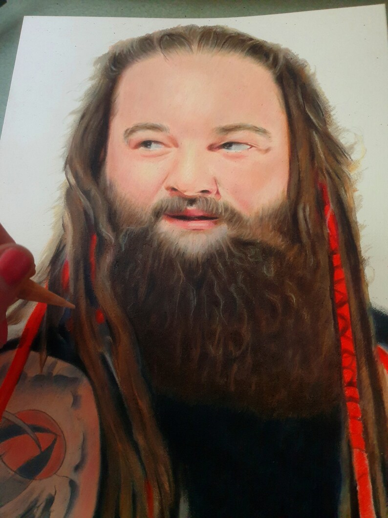 WWE Tribute Bray Wyatt Original Coloured Pencil Drawing . A4 Fan-art - Etsy