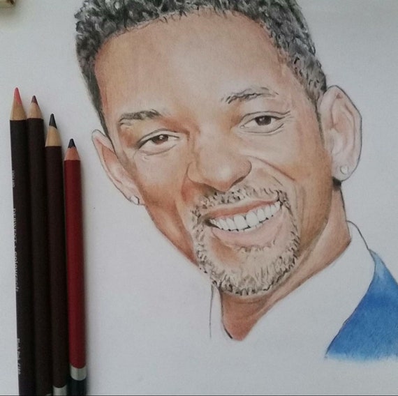 Will Smith Fan-art Coloured Pencil Drawing A4 Original Art - Etsy