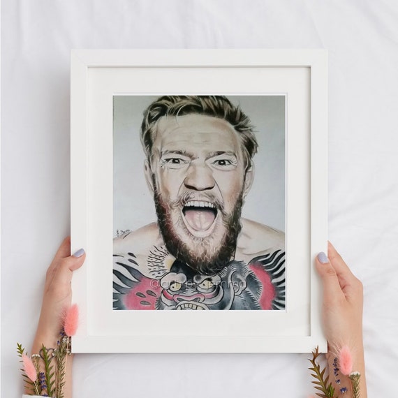 Ufc Drawing Pencil UFC Fighter Conor Mcgregor PRINT Coloured Pencil