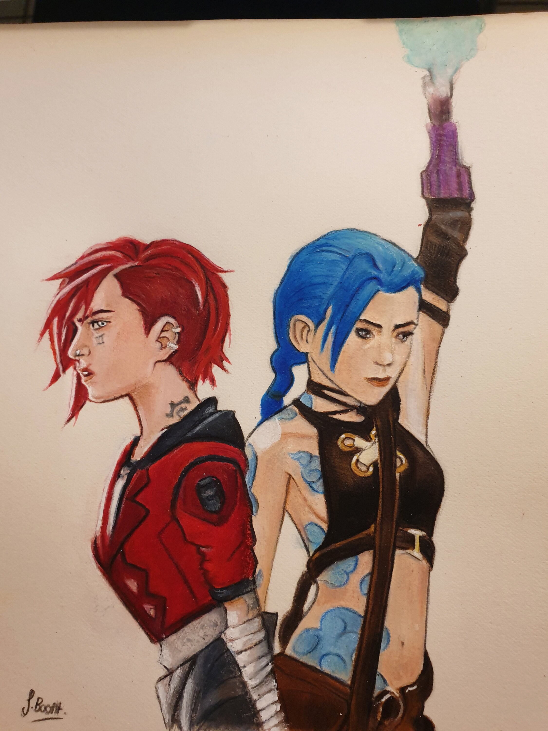 Arcane Jinx & Vi Original Watercolour Painting . A4 Fan-art - Etsy