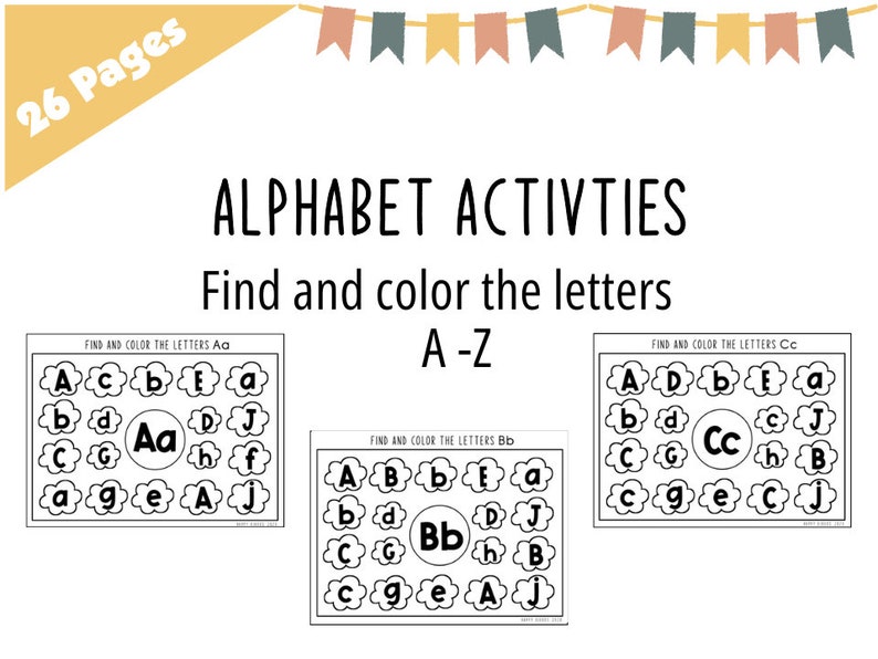 Alphabet Worksheet, Learning the Alphabet, Kindergarten, Preschool ...