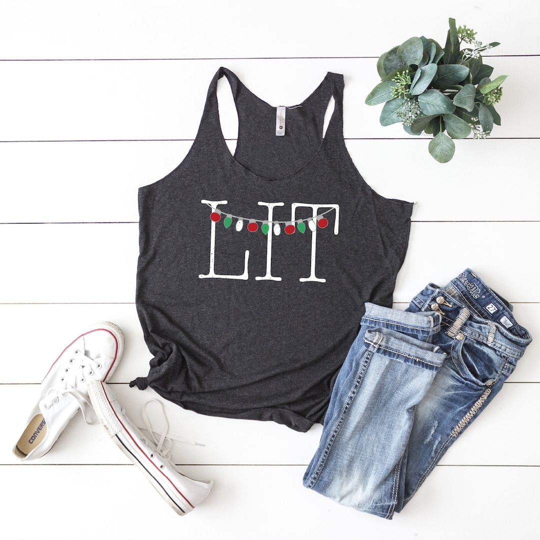 Christmas Tank Top, Funny Yoga Tanks, Exercise Tops, Christmas Running ...