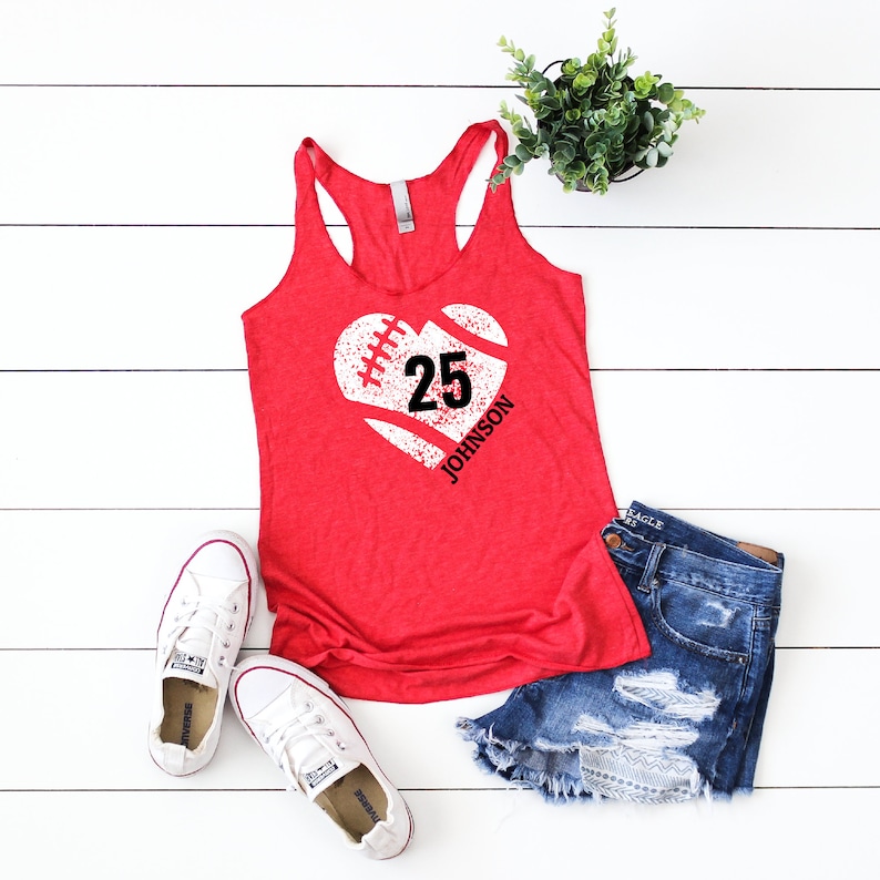 Football Mom Tank Tops, Custom Football Shirts for Women, Personalized ...