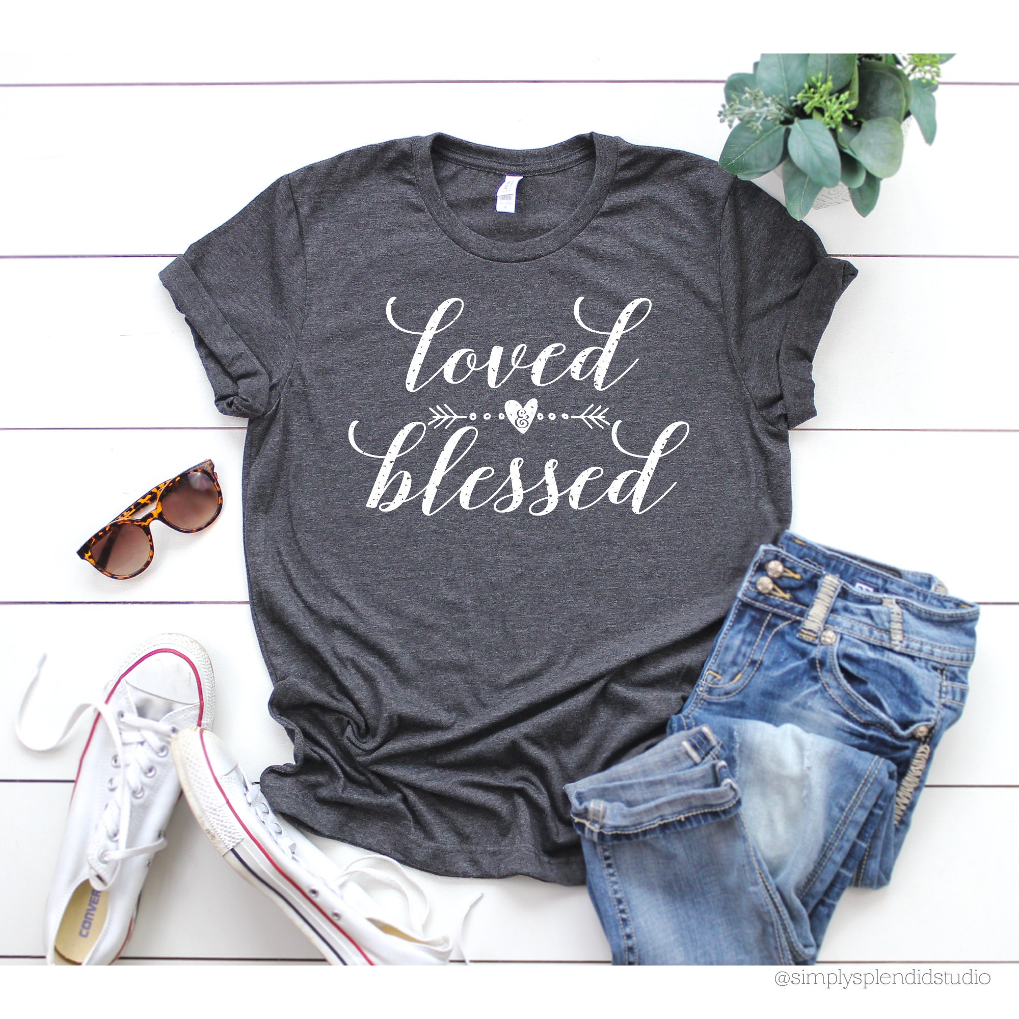 Loved and Blessed Shirt, Blessed Shirt, Blessed Mama, Valentines Day ...