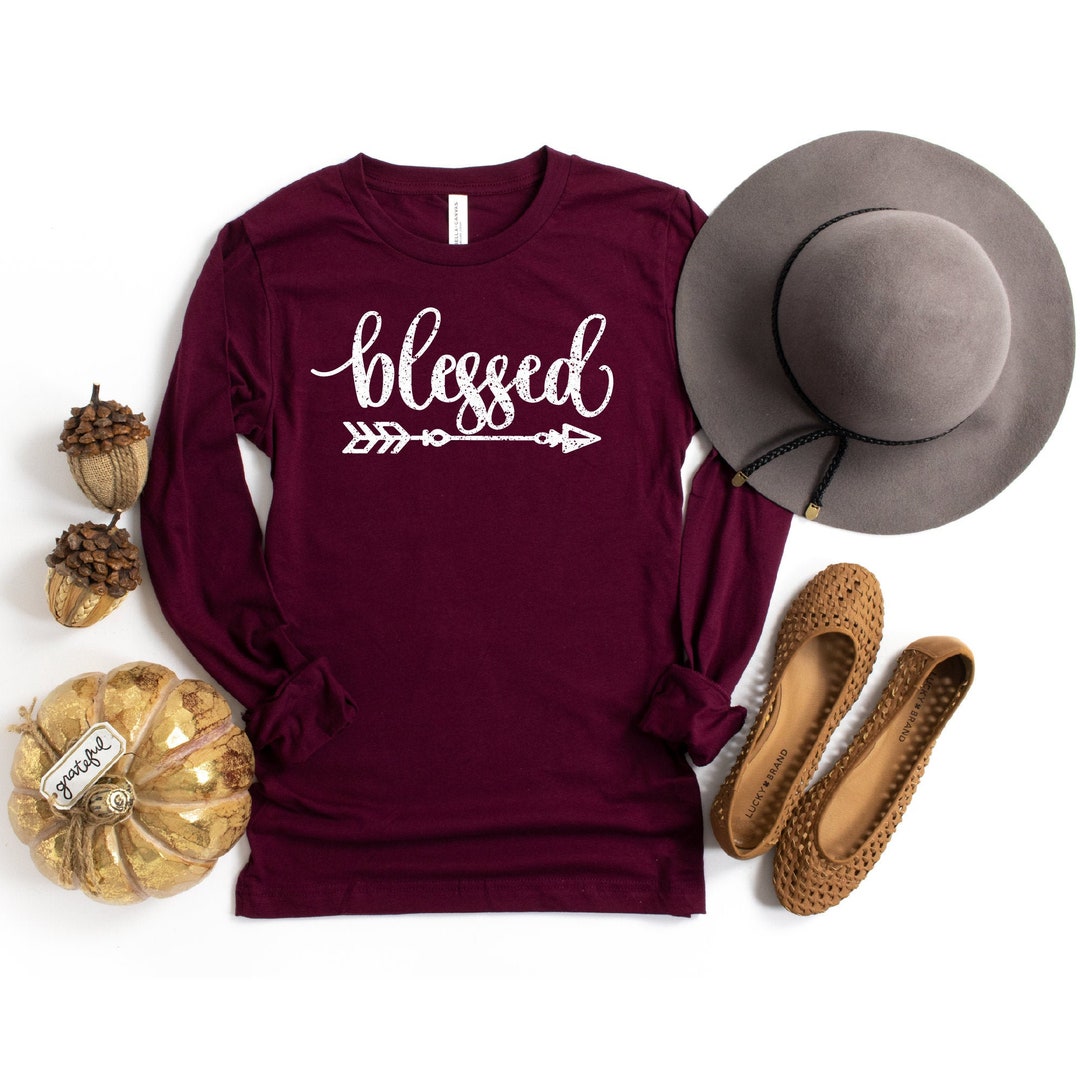 Fall Shirts for Women, Thanksgiving T Shirt, Blessed Shirt, Trendy Fall ...