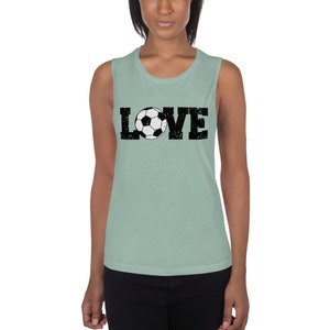 Soccer Mom Tank Tops, Soccer Muscle Tank, Soccer Shirts for Women, Game ...