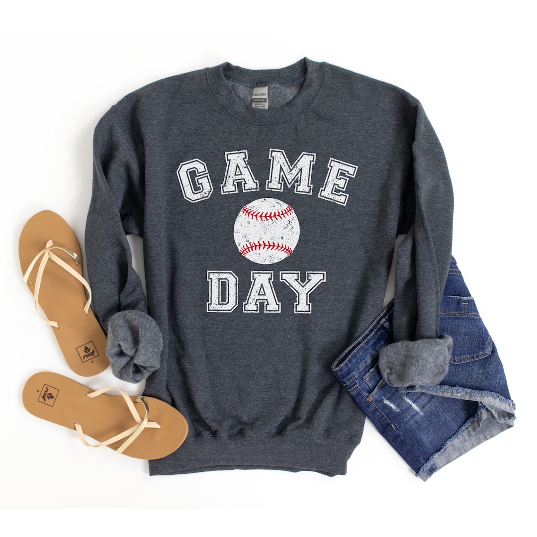 Baseball Sweatshirt, Baseball Game Day Sweatshirt Women, Long Sleeve ...