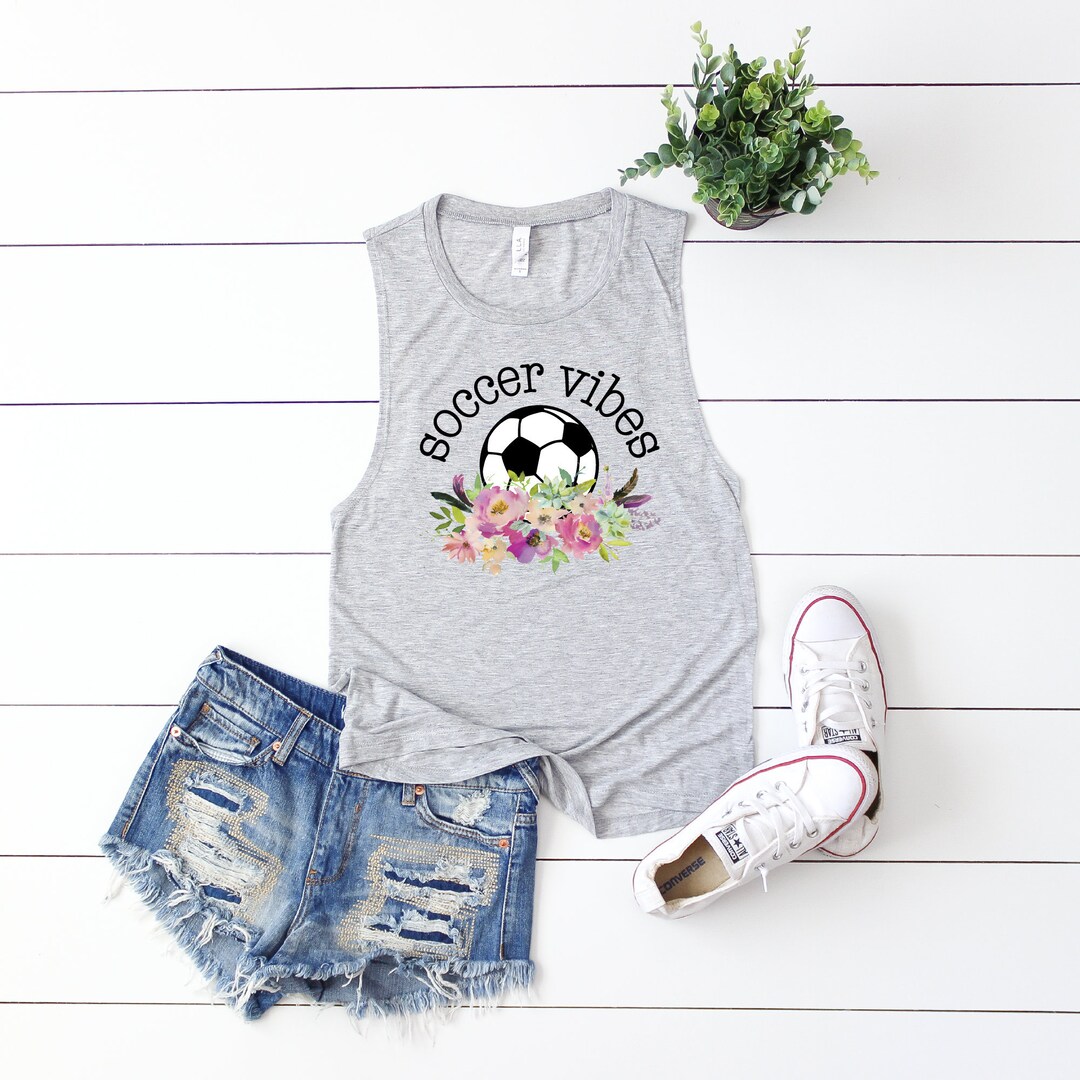 Soccer Tank Tops, Soccer Muscle Tank, Soccer Shirts for Women, Cute ...