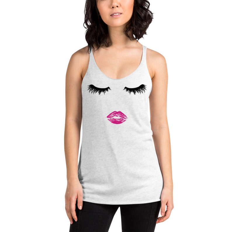 Eyelashes and Lips Shirt Lashes Tank Top Eyelash Shirts - Etsy