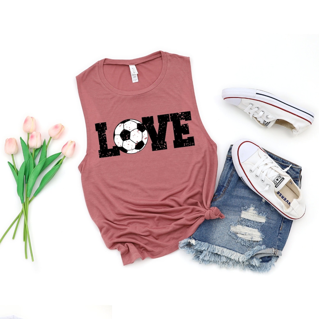 Soccer Mom Tank Tops, Soccer Muscle Tank, Soccer Shirts for Women, Game ...