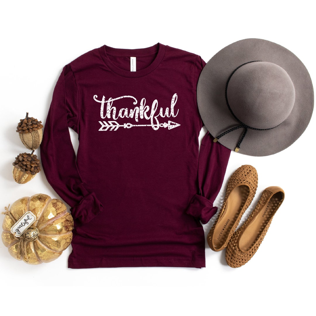 Thankful Shirt, Thanksgiving Shirt Women, Fall Shirts Women, Womens ...