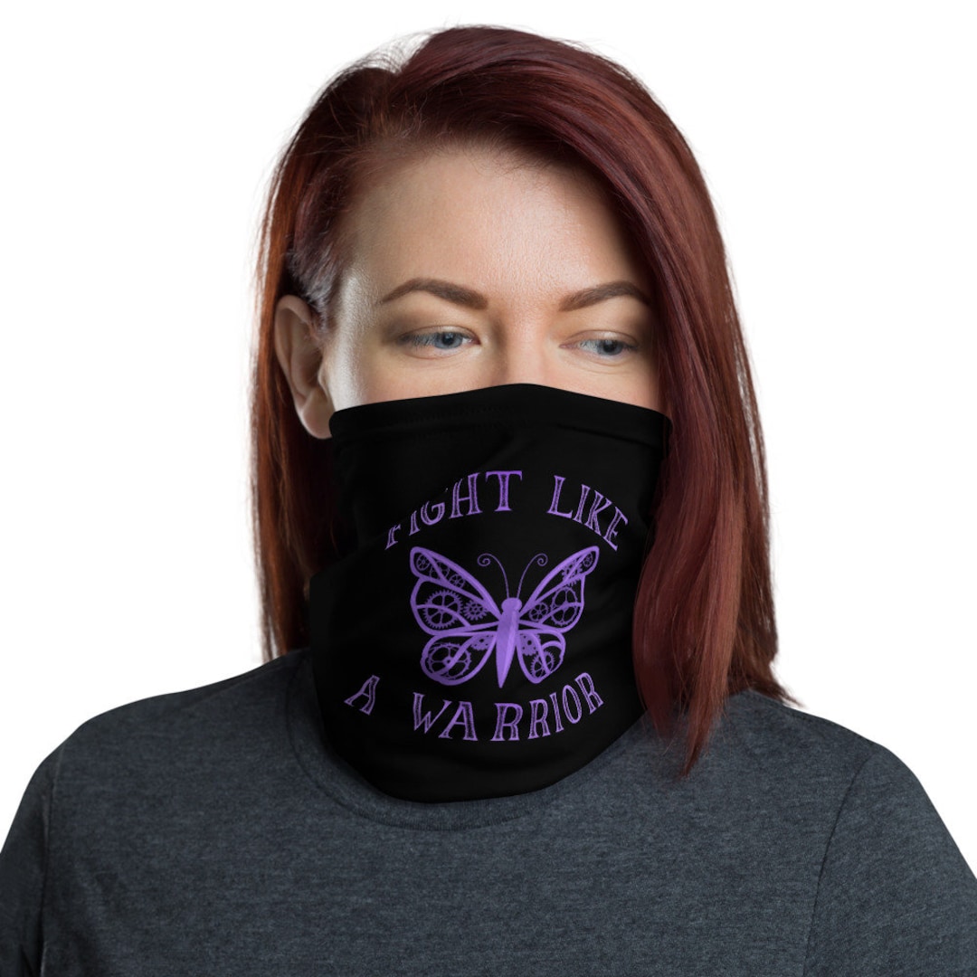 Fibro Lupus Warrior Bandana Face Mask - CFS FMS Spoonie Purple ...